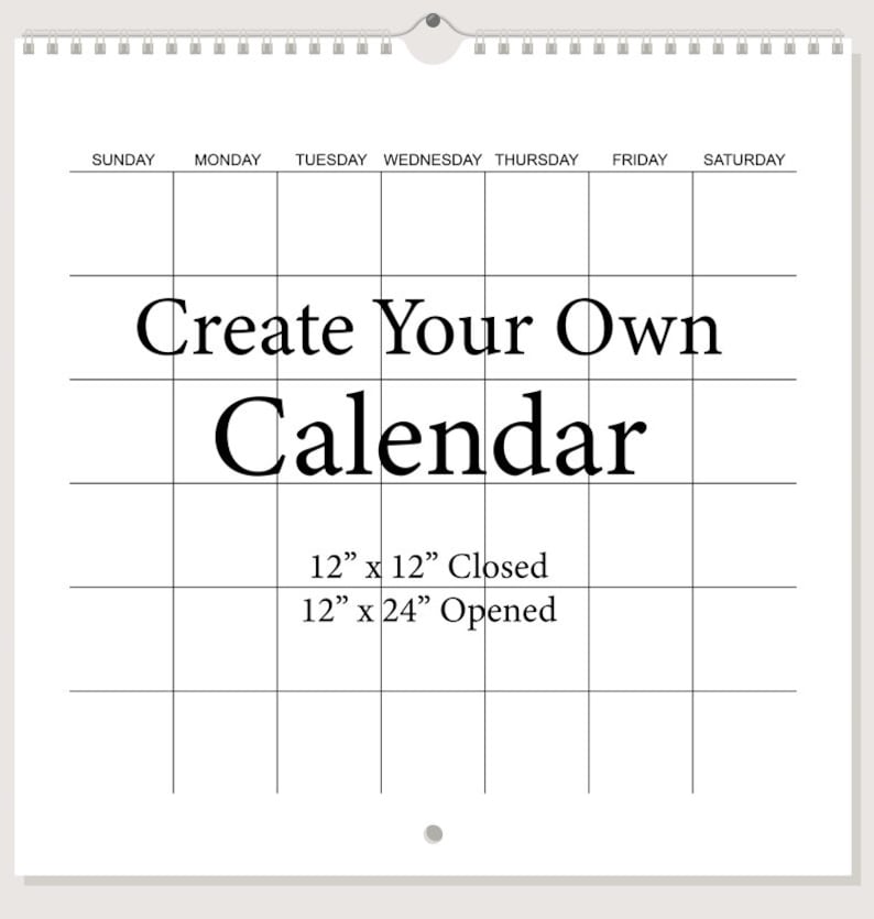 12x12 - Spiral Scrapbook Calendar - Etsy