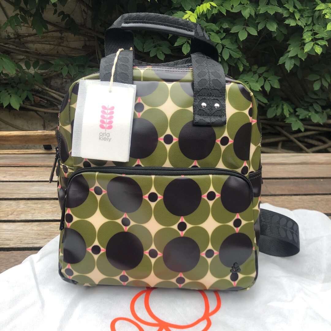 Orla Kiely Ladies Mini Lotta Backpack in Atomic Flower Khaki - Etsy