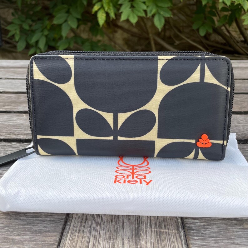 Orla Kiely Block Flower Wallet Big/ Medium Zip Purse Forget Me Purse ...