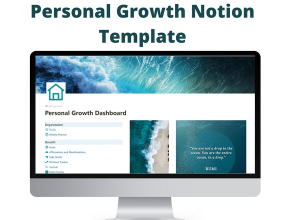 Personal Growth Notion Template Ocean Theme - Etsy