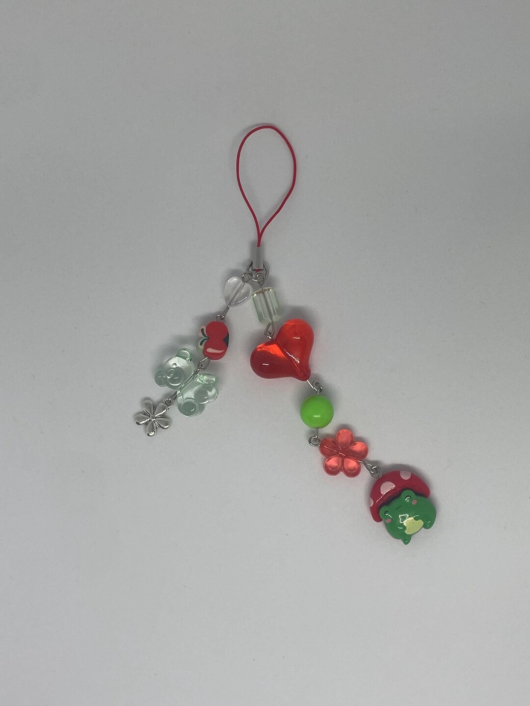 Red Mushroom Cute Kawaii Frog Phone Charm - Etsy