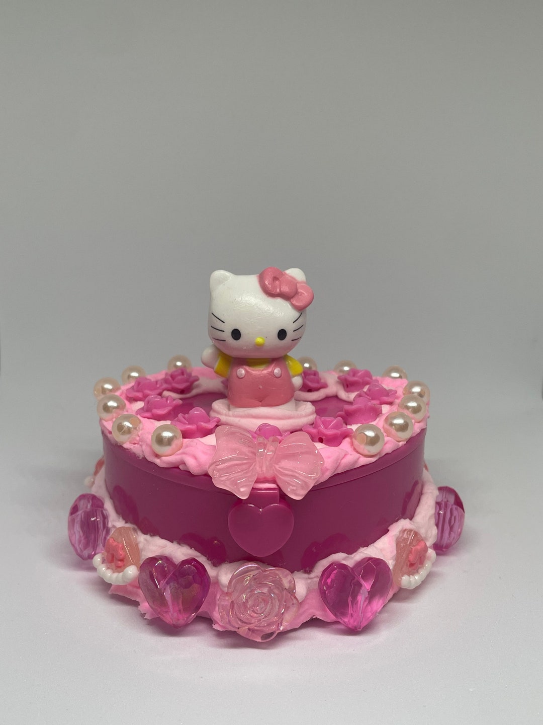 Hello Kitty Magenta Pink Decoden Heart Cake Jewelry Box - Etsy