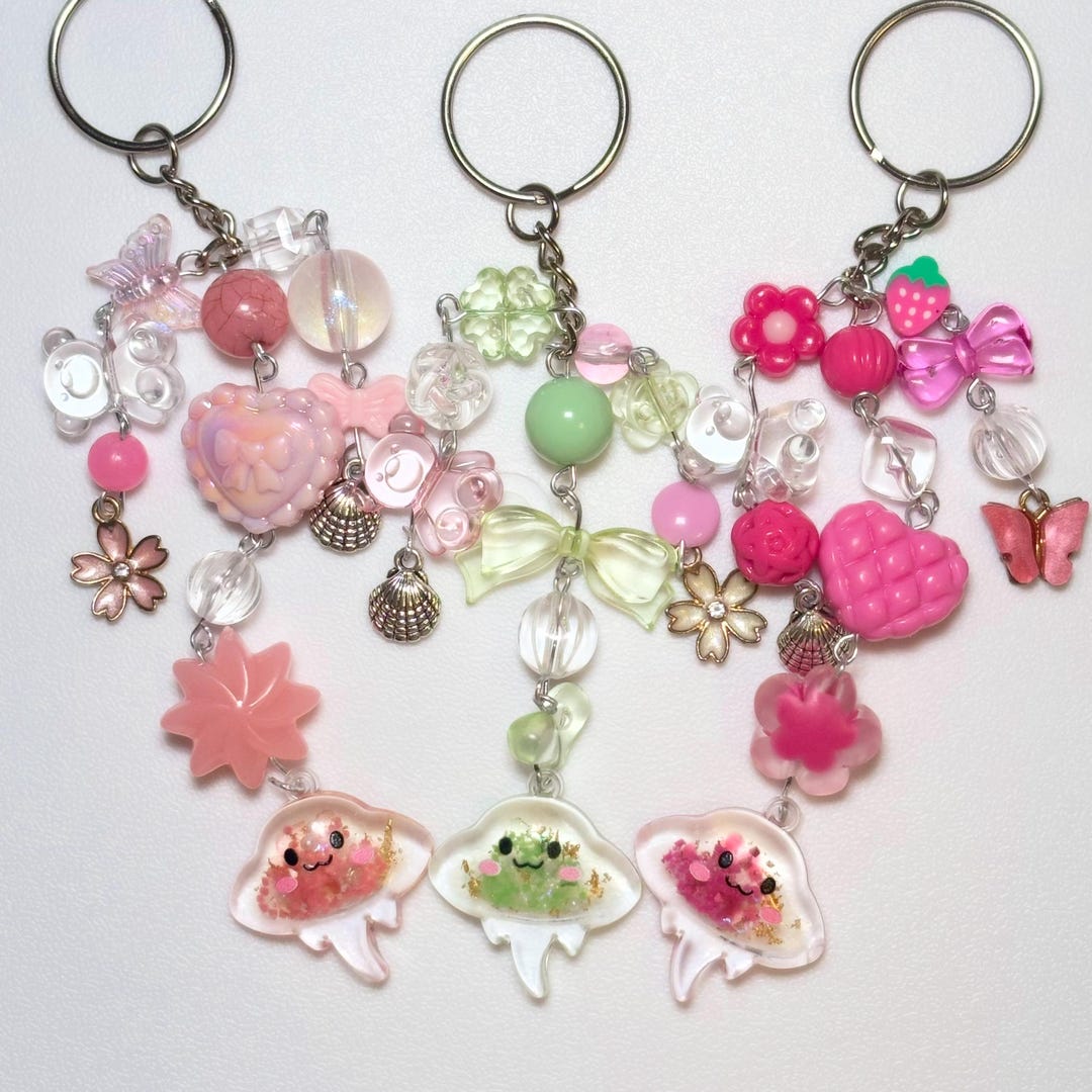 Glitter Marine Ocean Stingray Kawaii Cluster Keychain Accessory (3 ...