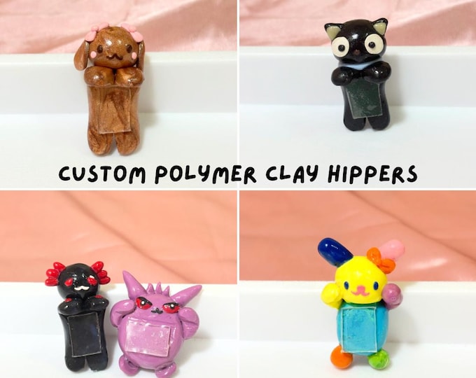 Custom Kawaii Polymer Clay Handmade Hipper Peeker Phone Laptop ...