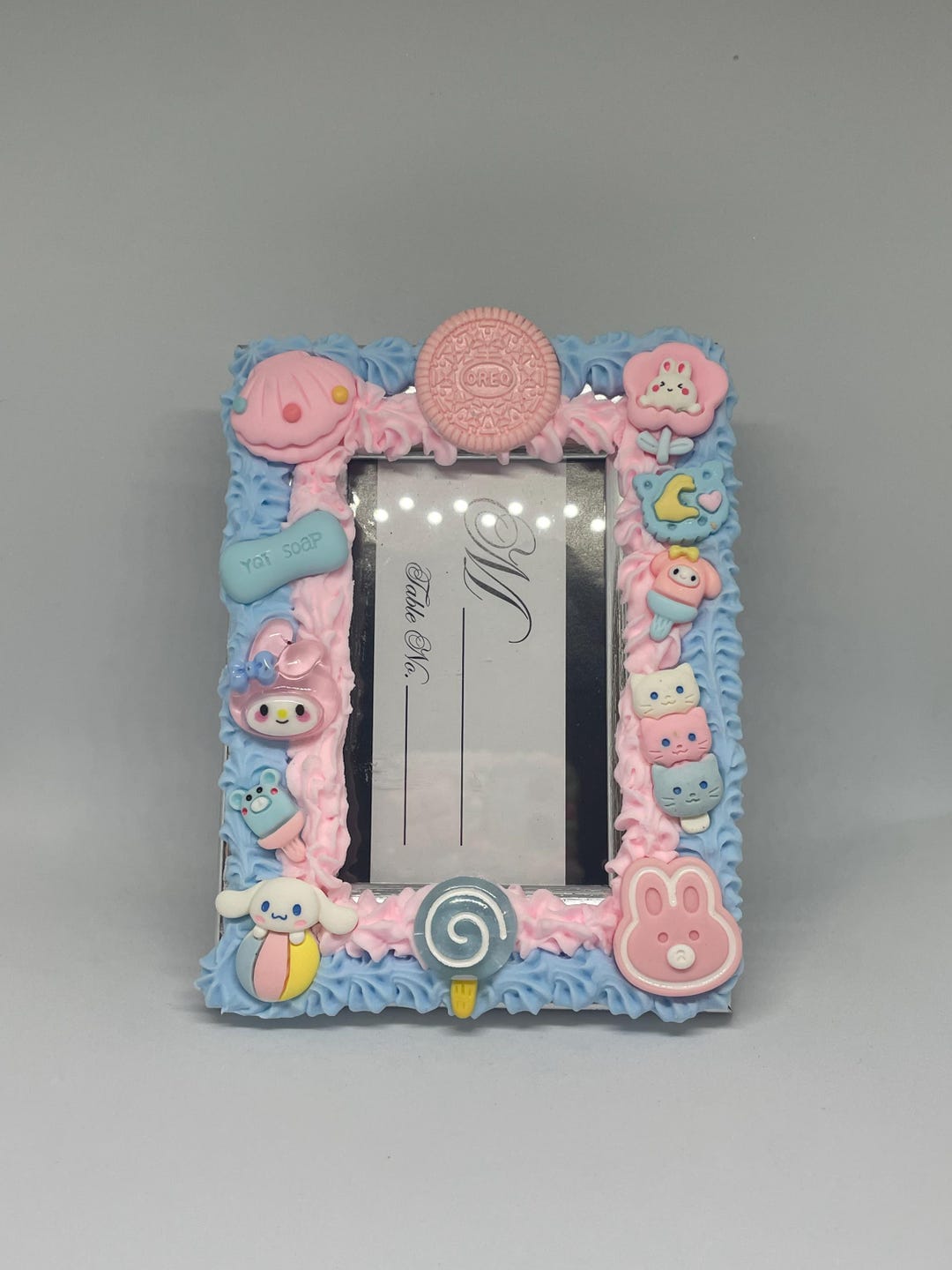 Cotton Candy Pink and Blue Handmade Decoden Picture Frame - Etsy