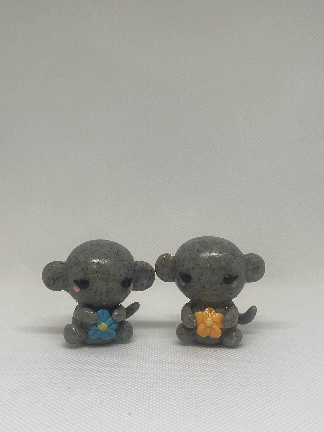 Tropical Floral Monkeys, Adopt a Rock Desk Pet Handmade With Polymer ...
