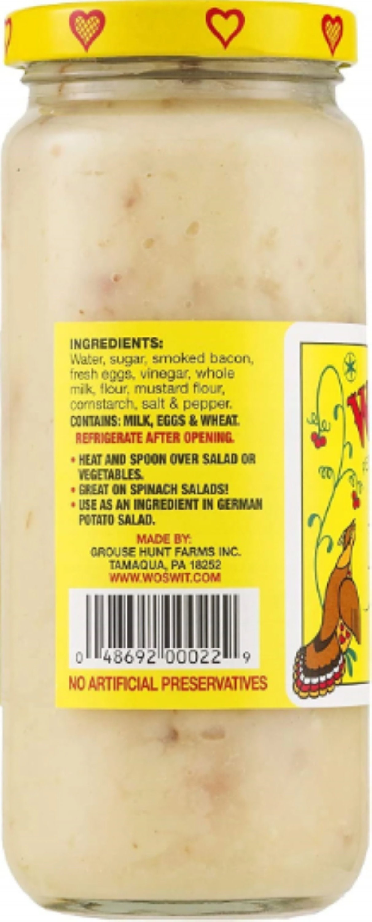 Wos-wit Pennsyvania Dutch Foods Bacon Dressing, Farm Made, 12 Oz - Etsy