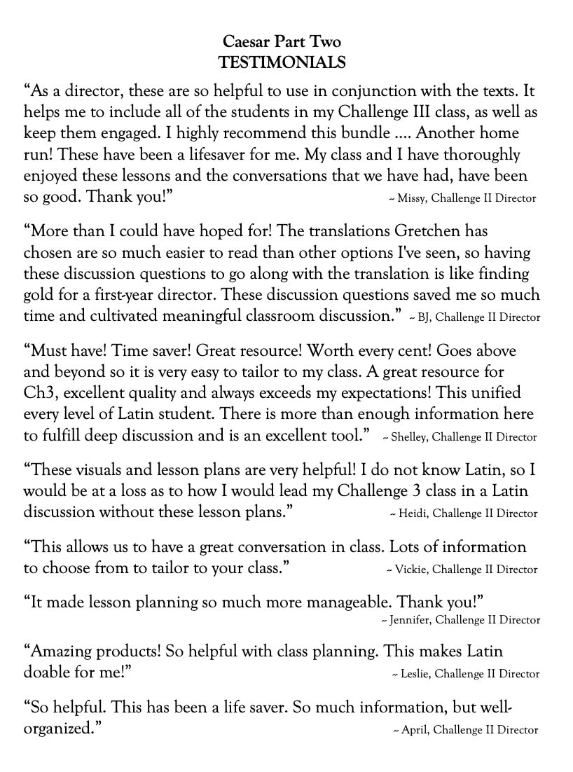 Caesar's Gallic Wars Part Two Teaching Bundle for High School Studying ...