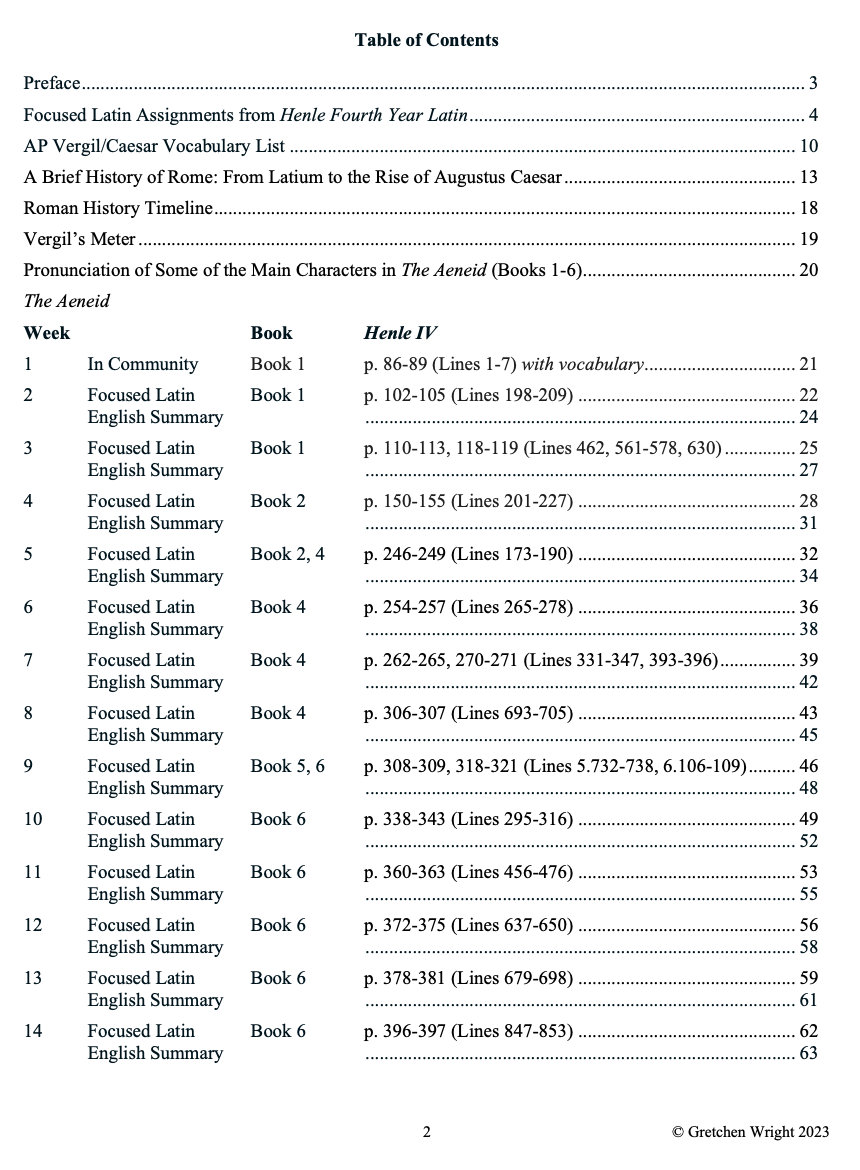 The Aeneid: Teaching Bundle for High School -- to Study Henle Fourth ...