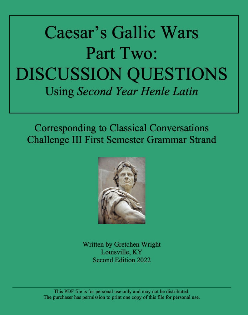 Caesar's Gallic Wars Part Two Teaching Bundle for High School Studying ...