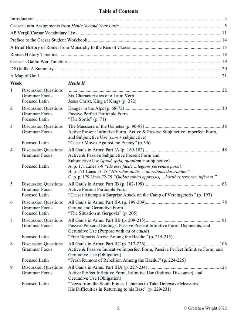 Caesar's Gallic Wars Part Two Teaching Bundle for High School Studying ...