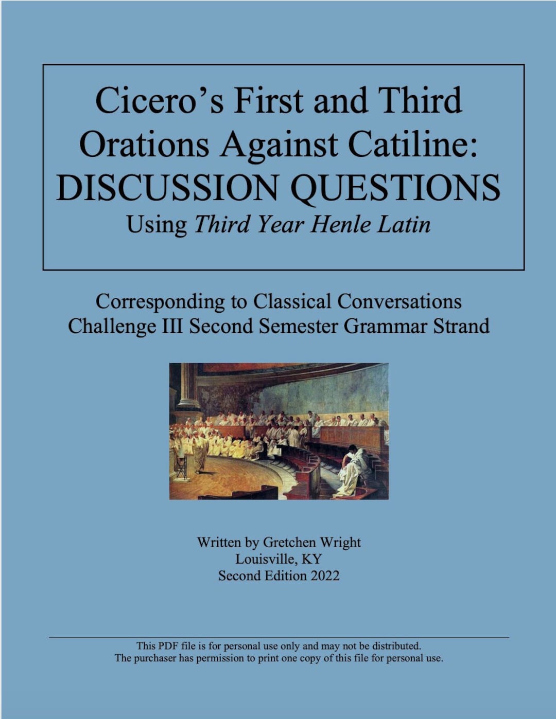 Cicero Discussion Questions for High School Studying the 1st and 3rd ...