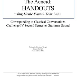 The Aeneid: Teaching Bundle for High School -- to Study Henle Fourth ...