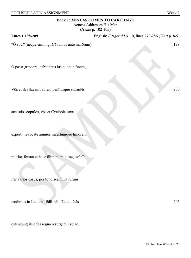 The Aeneid: Student Workbook for High School Studying With Henle Fourth ...