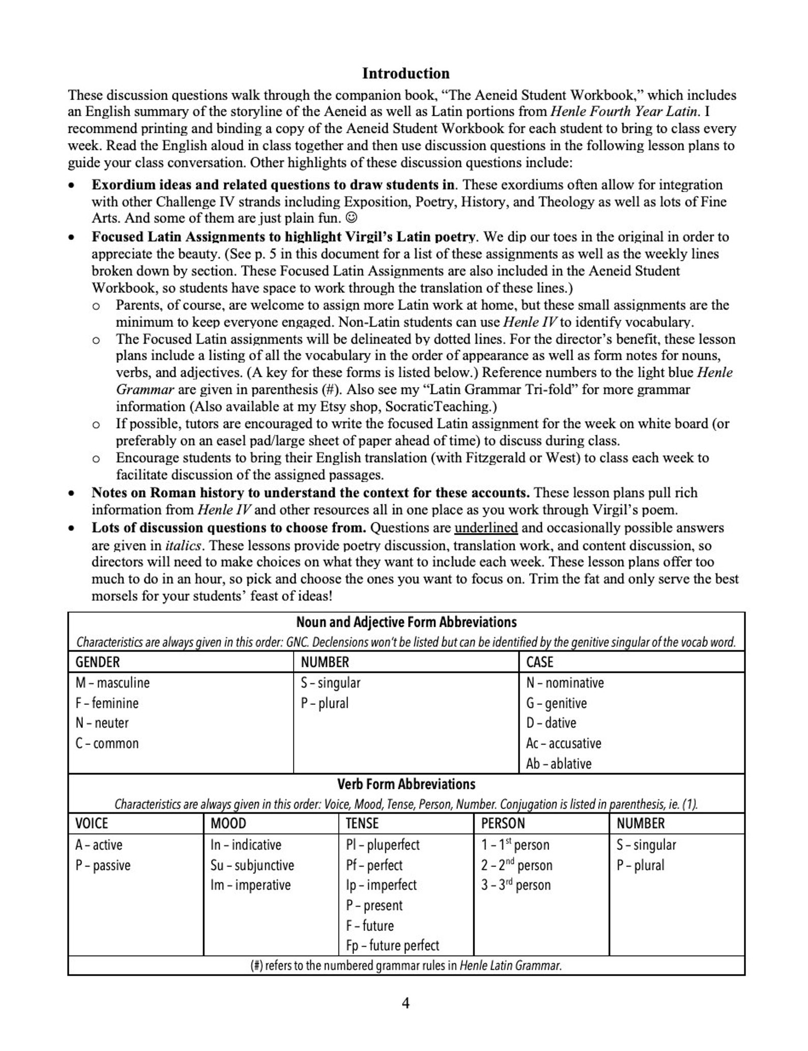The Aeneid: Teaching Bundle for High School -- to Study Henle Fourth ...