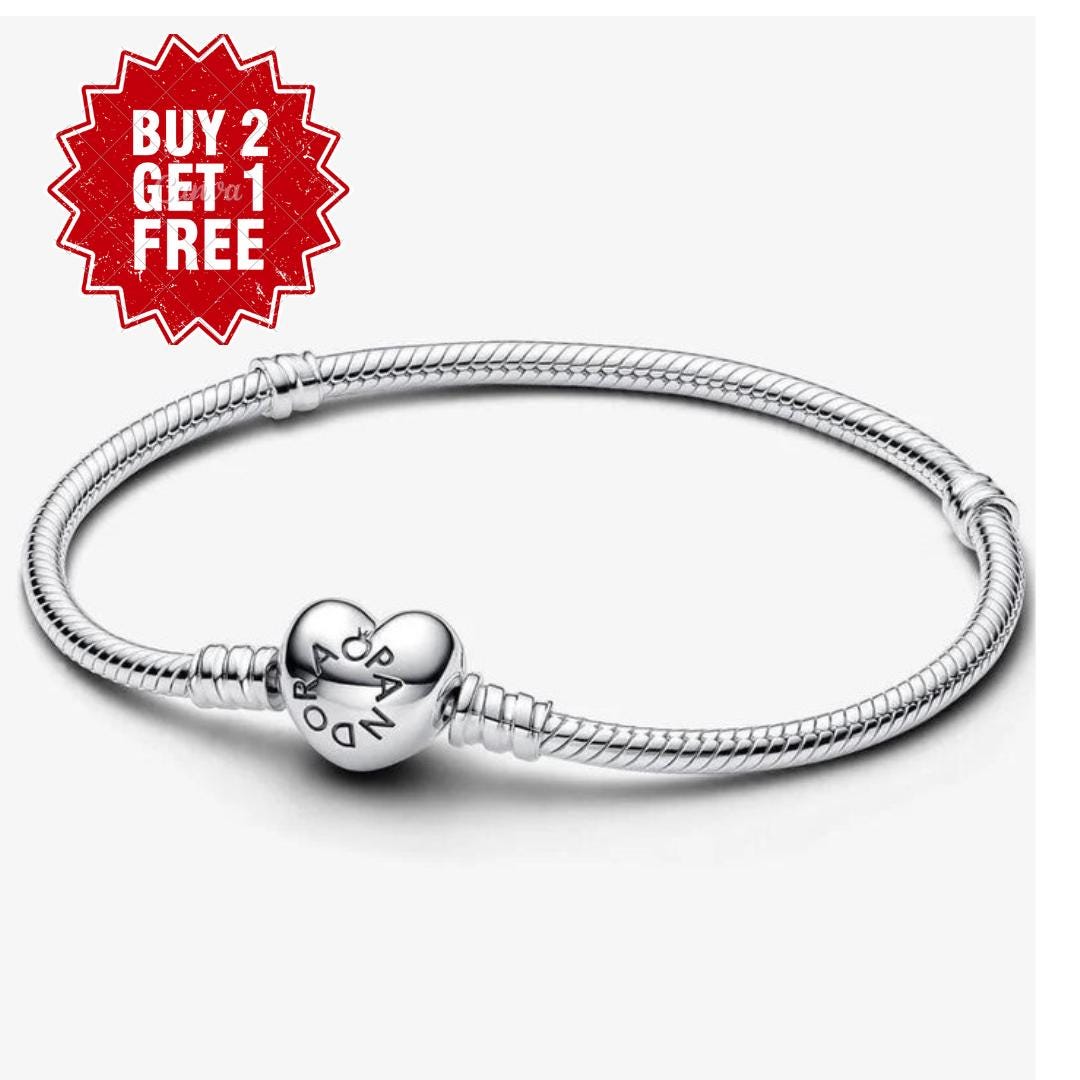 Pandora Moments Heart Clasp Snake Chain Bracelet /pandora Bracelet ...