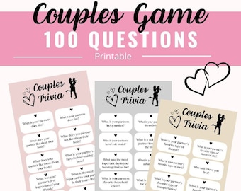 100 Date Night Questions Printable Couples Game - Etsy