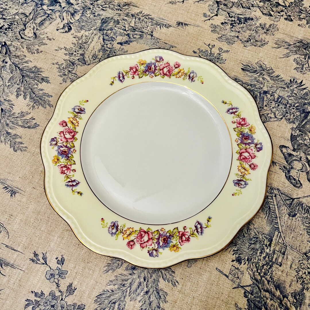 S.A. Limoges Porcelain France, Floral Pattern Lunch Plates, Serving ...