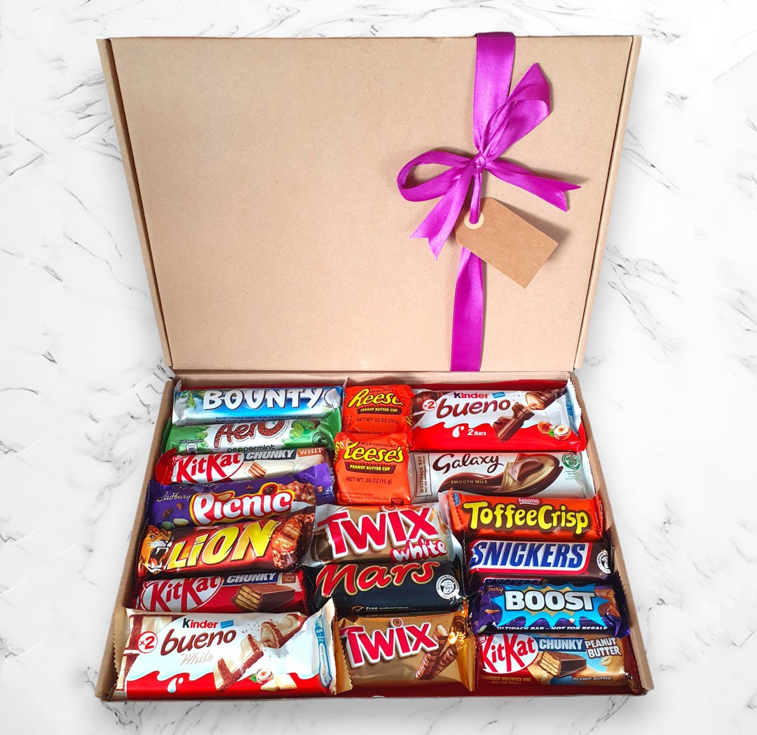 Chocolate Bar Gift Box Personalised Gift Tag Chocolate Hamper Treat Box ...