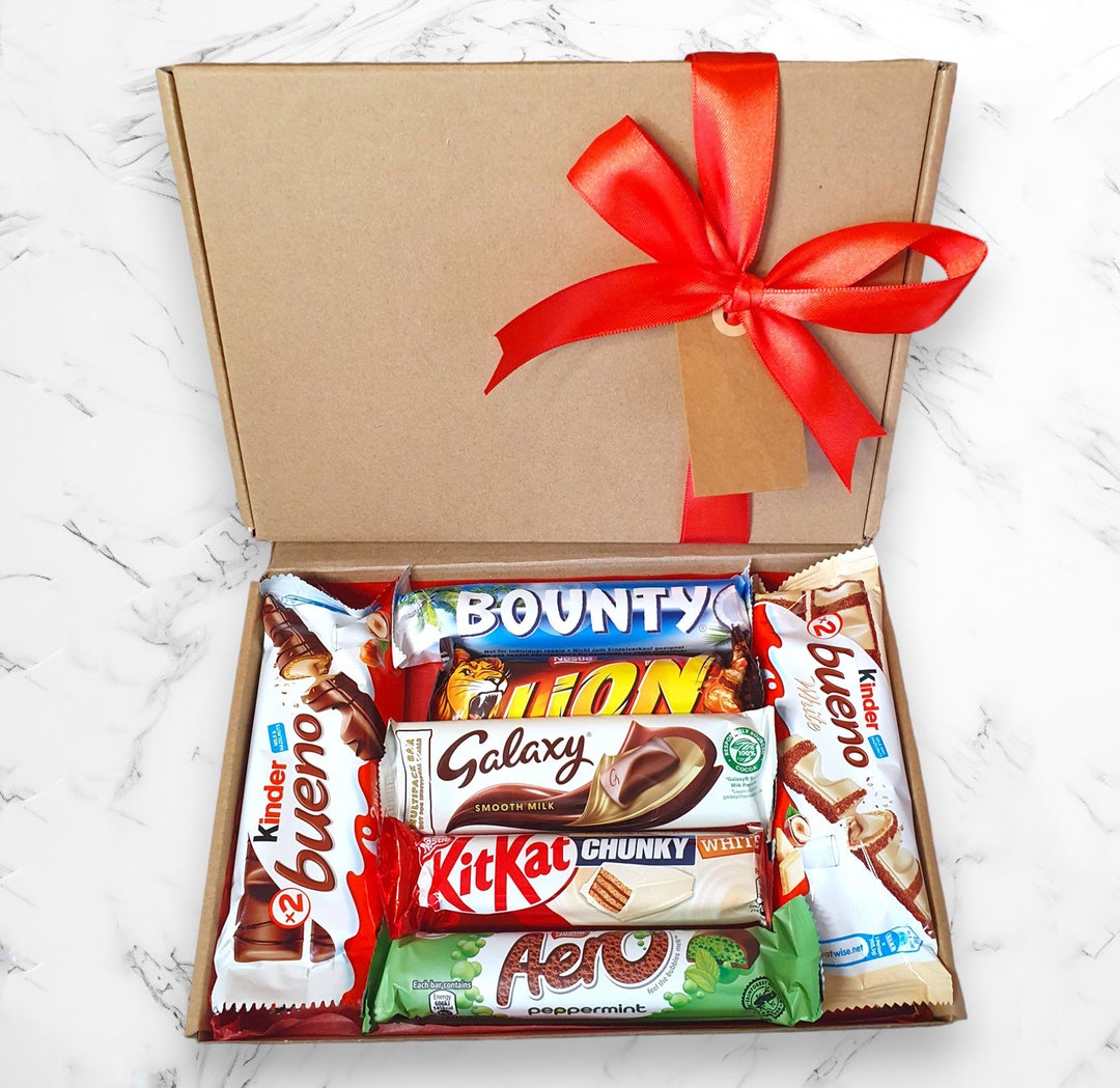 Chocolate Bar Gift Box, Personalised Gift Tag, Chocolate Hamper, Treat ...