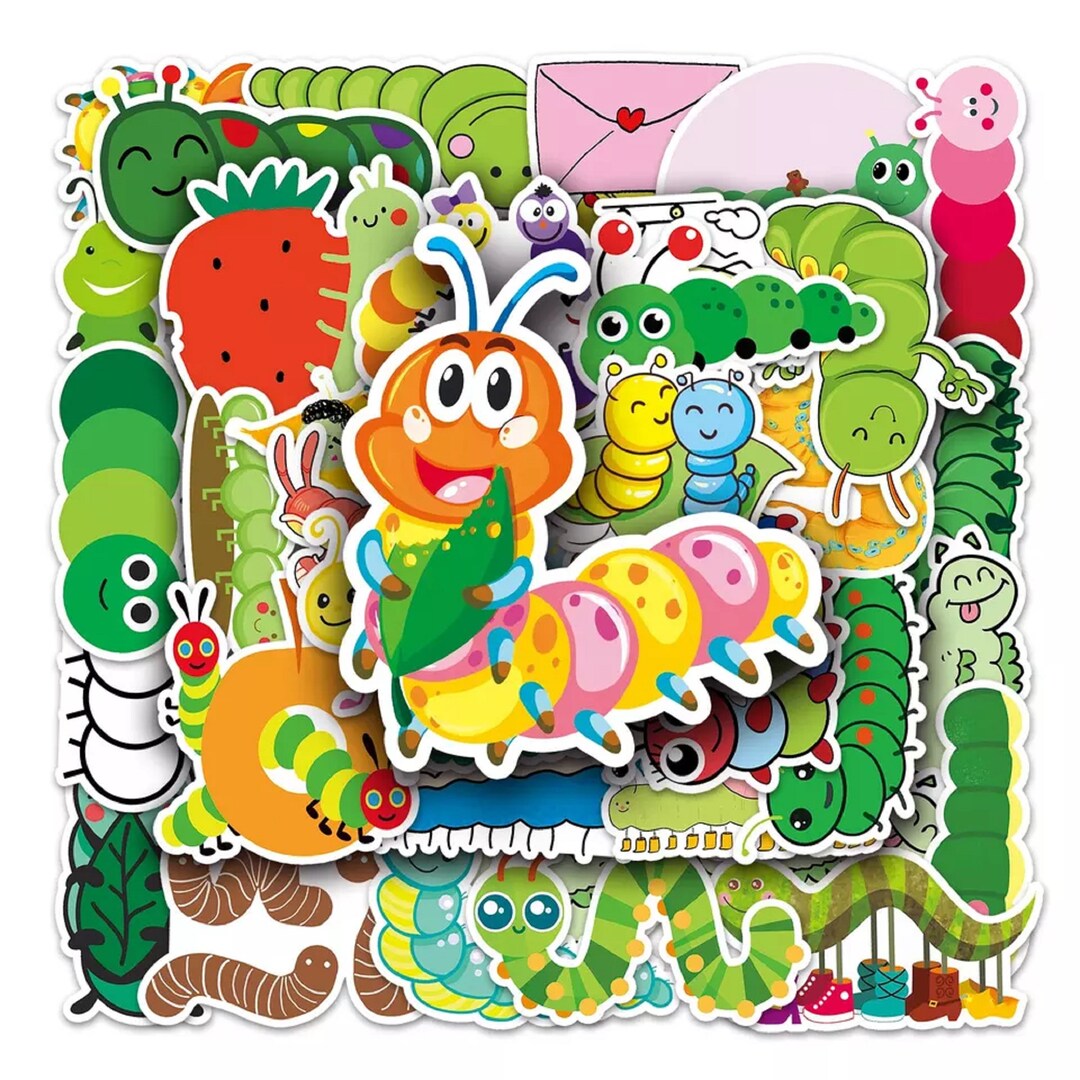 Cute Caterpillar Cartoon Stickers High Quality Cool Waterproof Luggage ...