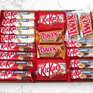 Chocolate Kitkat Bar Gift Box, Personalised Gift Tag, Chocolate Hamper ...
