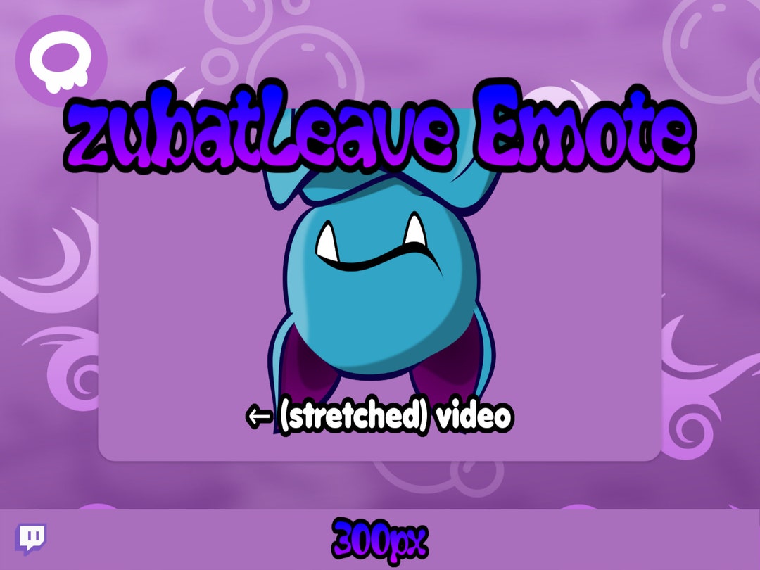 Twitch/discord Animated Zubat Emote, Zubatleave (peepoleave Theme), Gen ...