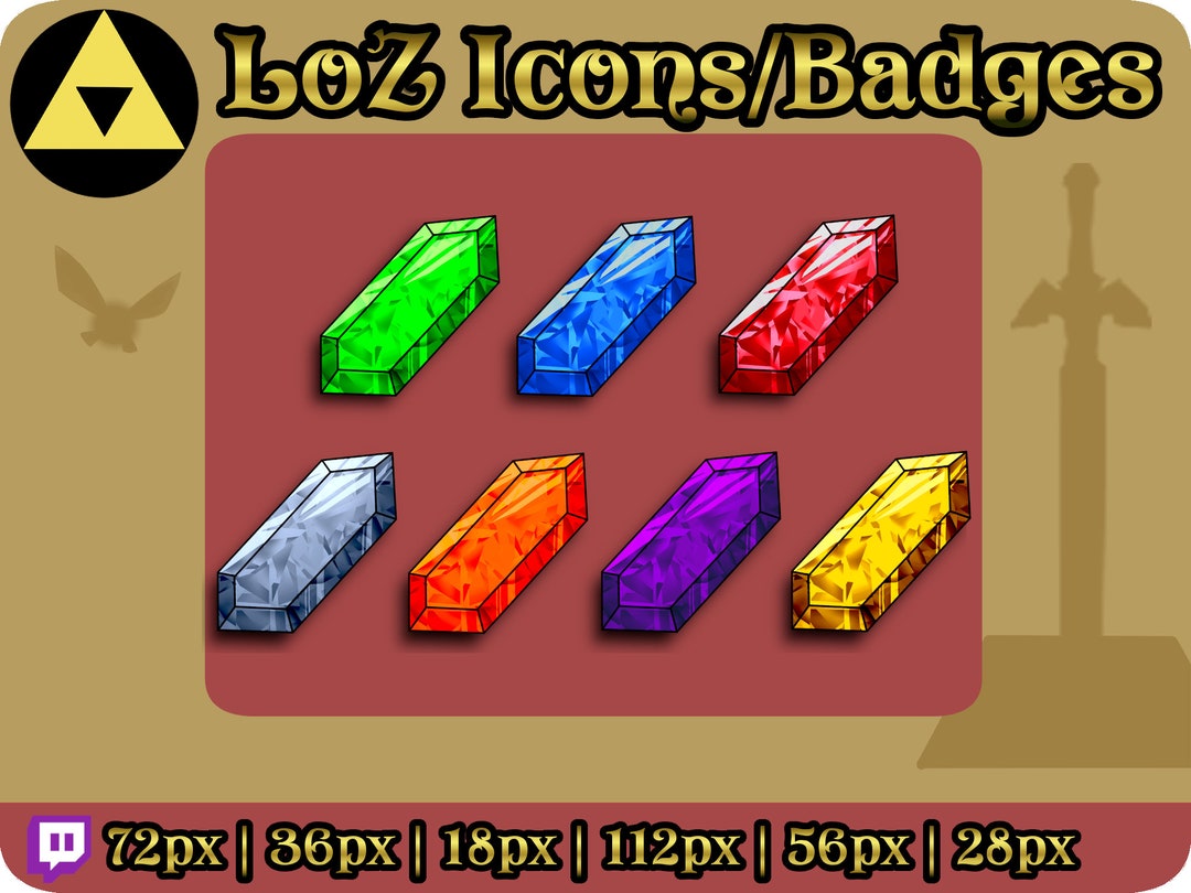 Loz Set of 7 Rupee Icons/sub Badges for Twitch, Colourful Rupees ...