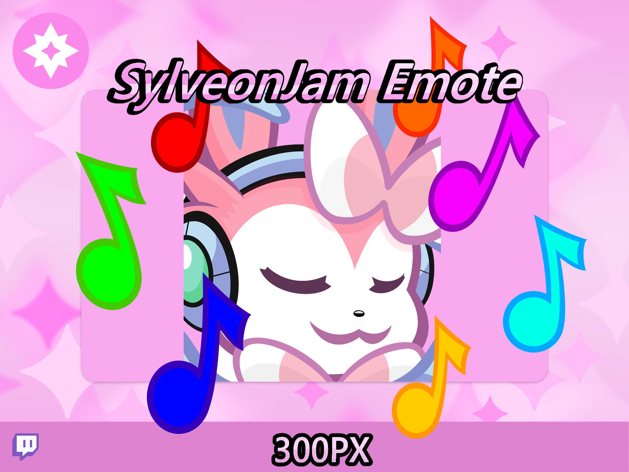 Animated Sylveon Jam Emote, Sylvjam, Gen 6 Pokemon, Chibi Emotes, PKMN ...