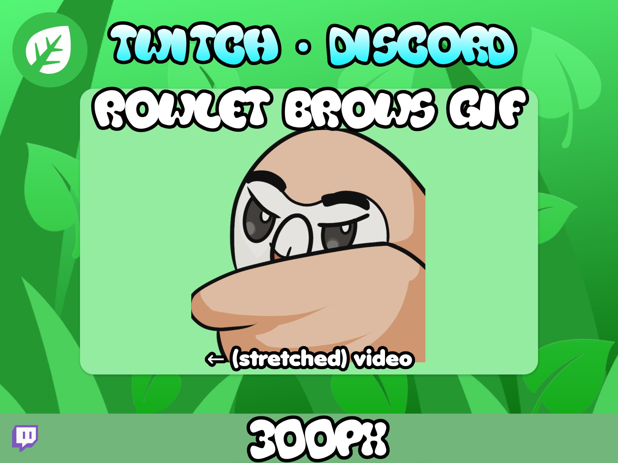 Twitch/discord Rowlet Brows Gif, Animated Rowlet Emote! Pokemon Sun ...