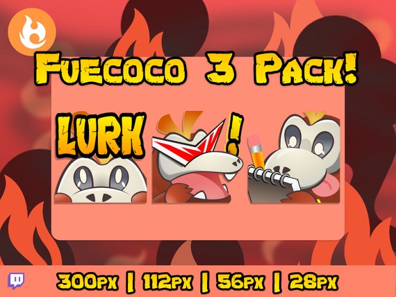 Twitch/discord Fuecoco Emote Pack Set of 3 Emotes Pokemon - Etsy
