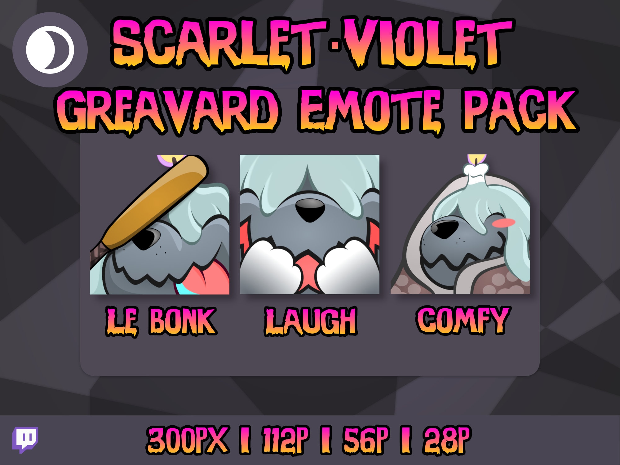 Twitch/discord Greavard Emote Pack Pokemon Scarlet / Violet, Cute Ghost ...