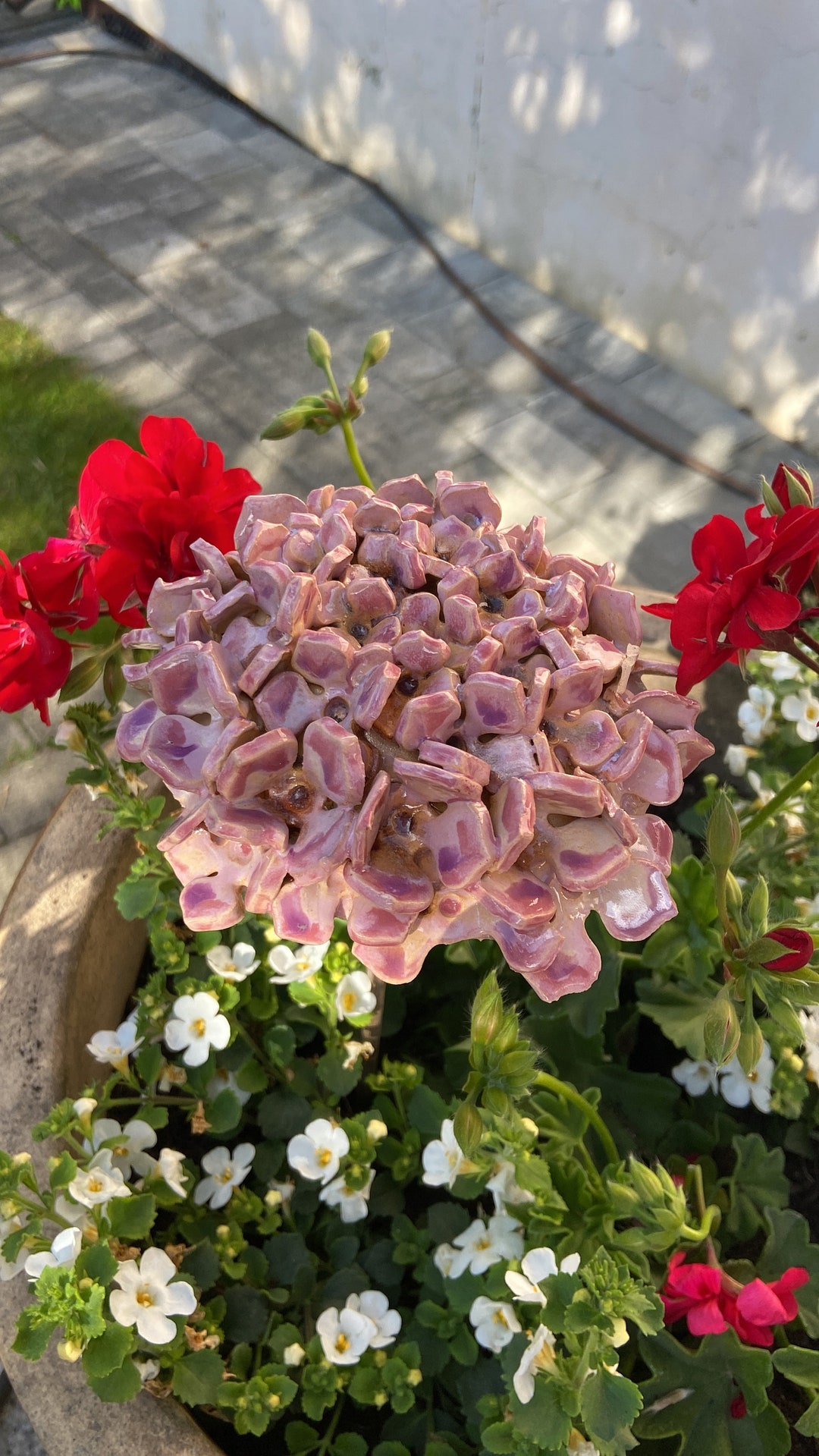 Hand Made Ceramic Hydrangea Garden Ornament - Etsy
