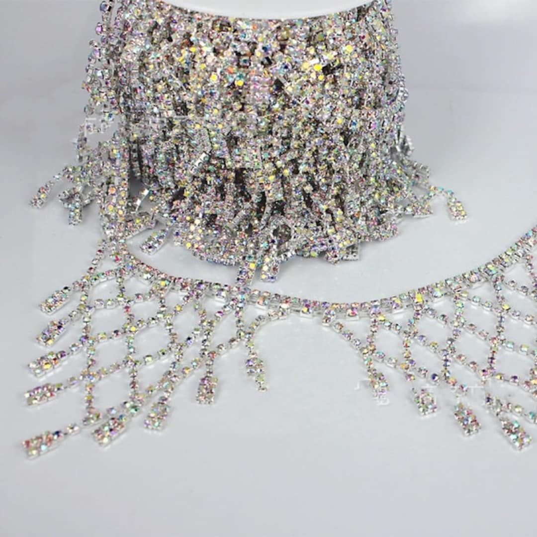 Dangling Rhinestone String Trim by Yards - Etsy