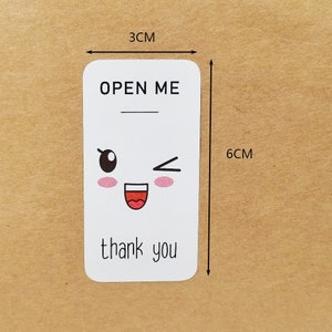 Thank You Sticker With Kawaii and Cute Emoji, Craft Stickers, Product ...