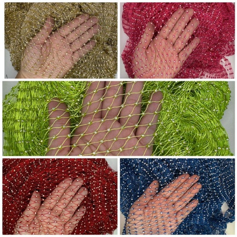 Rhinestone Fishnet Fabric - Etsy