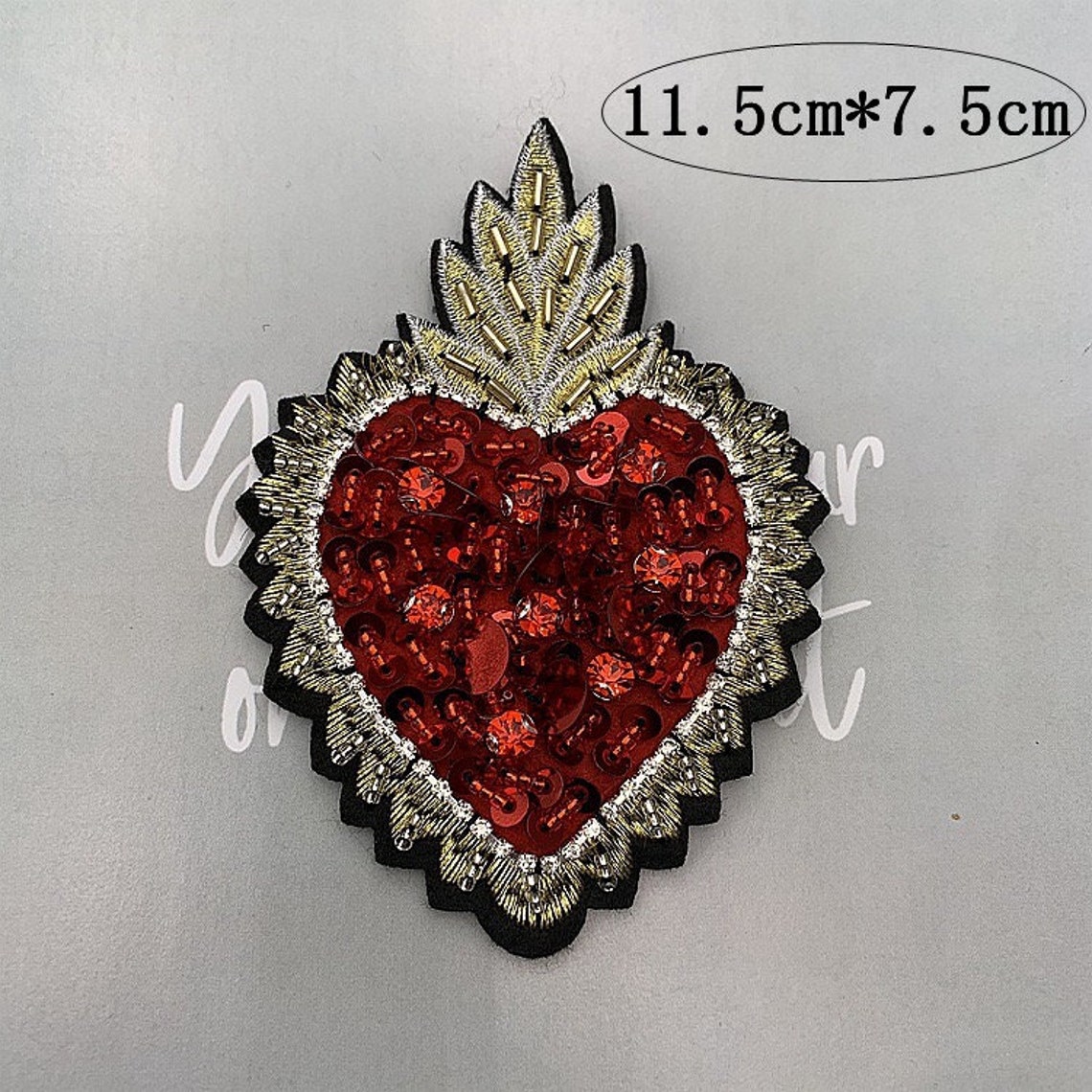 8 Styles Heart Shape Crown Embroidery and Rhinestone Patches - Etsy