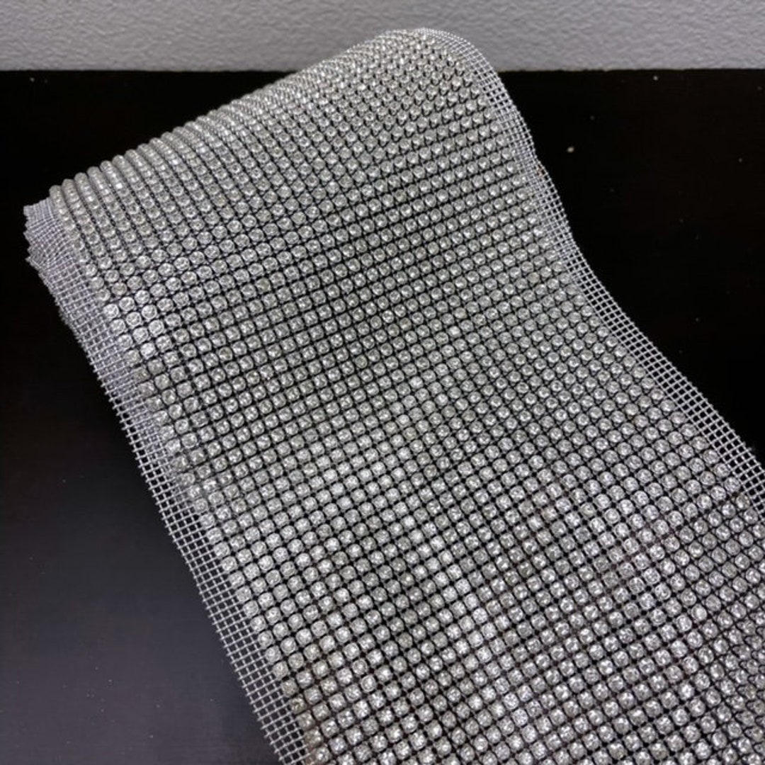Non Stretch 6 Inches Wide Rhinestone Mesh/crystal Fishnet/ Elastic ...