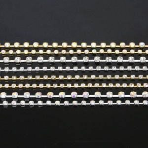 10 Yards of Loose Gold and Silver Rhinestone Chain, Immediate Shipping ...