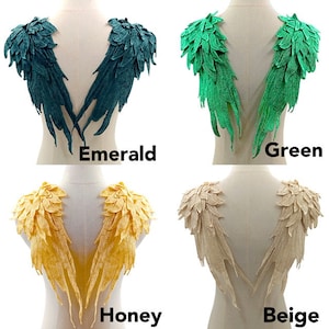 25 Colors of A Pair of Large Wing Applique Made of Polyester Cotton in ...