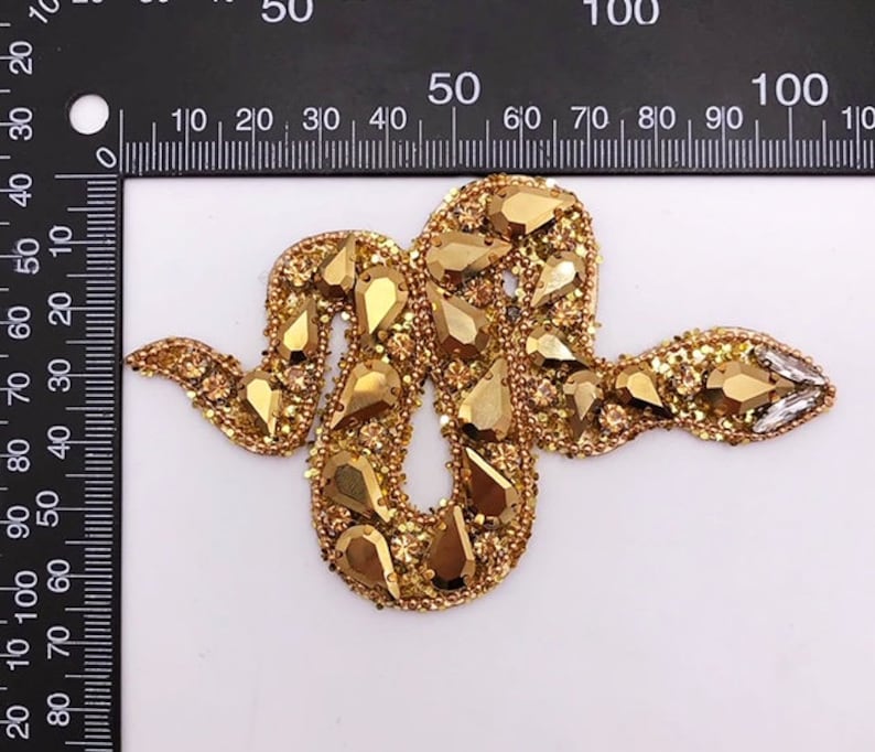 Beaded Snake Patches, Python Rhinestone DIY Patch, Immediate Ship From ...