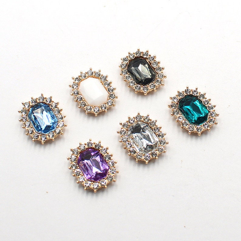 13X18 Mm Cushion Shape Rhinestone Flatback With 1 Layer of White ...