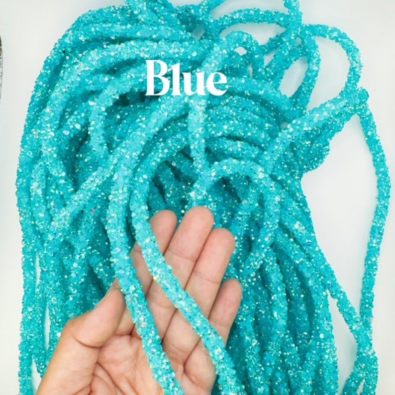 20204 Iridescent Jelly Colors of 6 Mm Cylinder Rhinestone String Trim ...