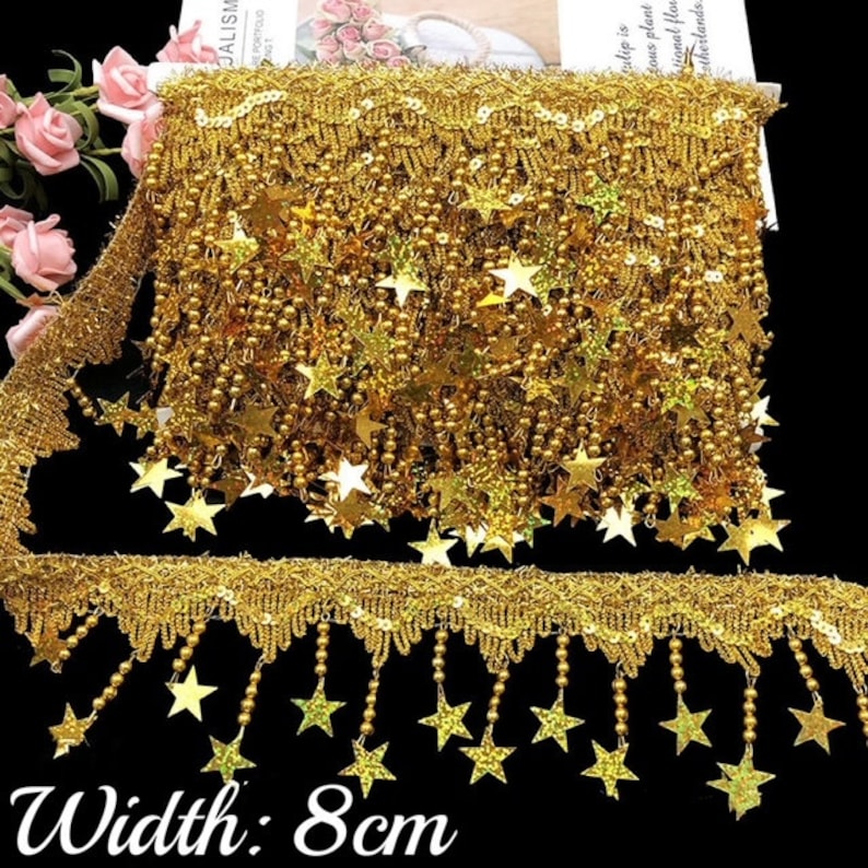 Dangling Star Trim and Coin Trim by Yards Immediate Shipping - Etsy