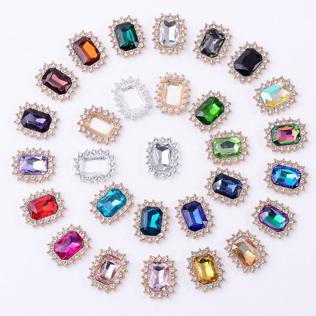 13X18 Mm Cushion Shape Rhinestone Flatback With 1 Layer of White ...
