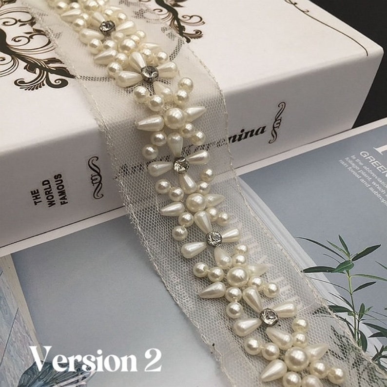 Pearl Trim on Mesh by Yards Perfect for DIY Sewing and - Etsy