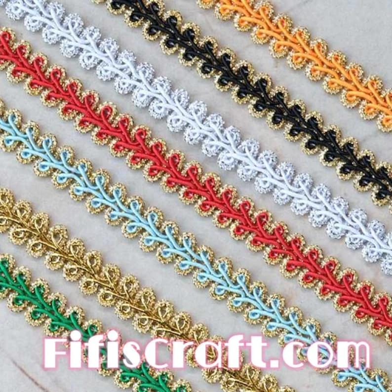 Duo Colors of Braided Gimpy Trim by Yards,1-50 Yards, 1/2 Inches Wide ...