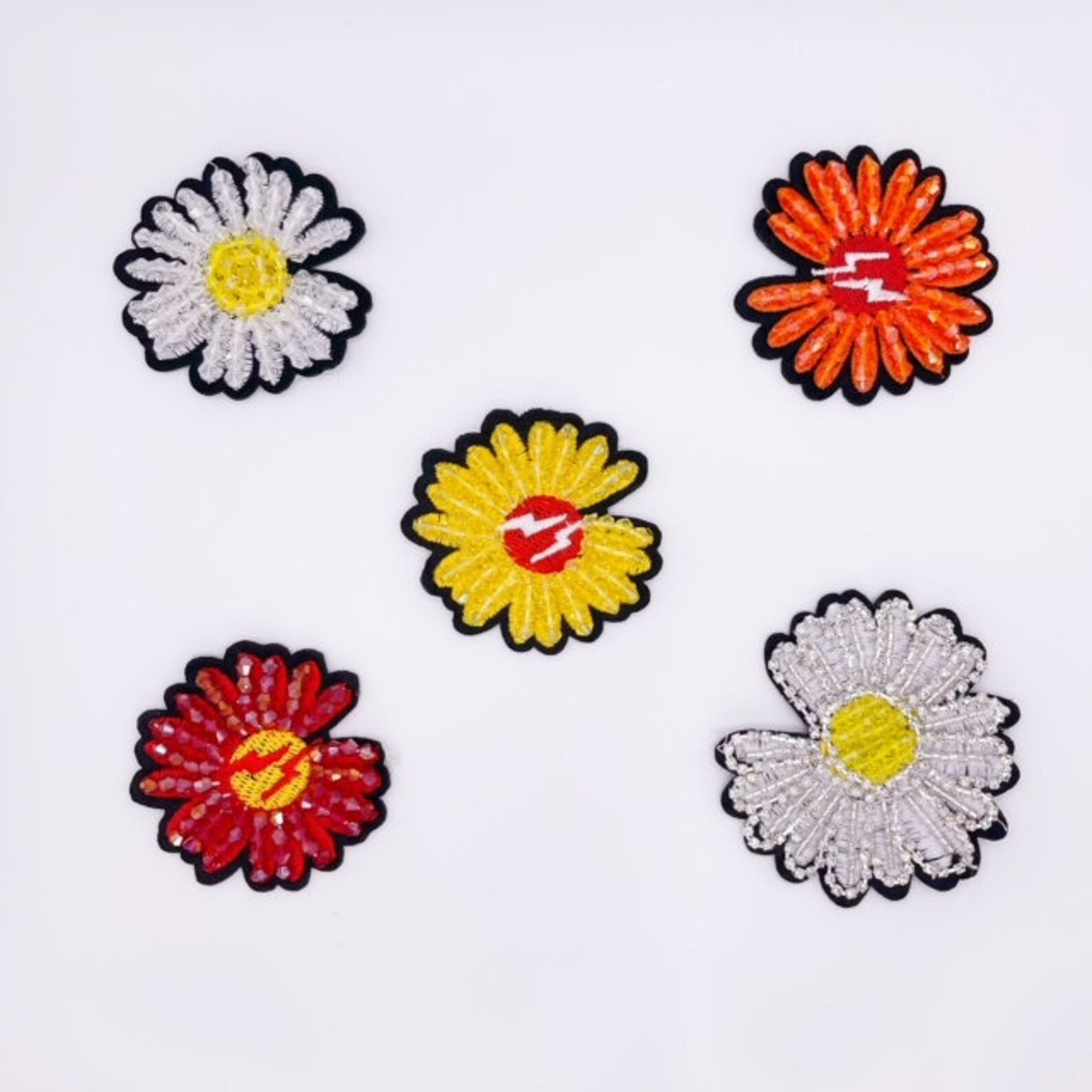 8 Styles If Small and Large Daisy Flower Beaded Embroidery and ...