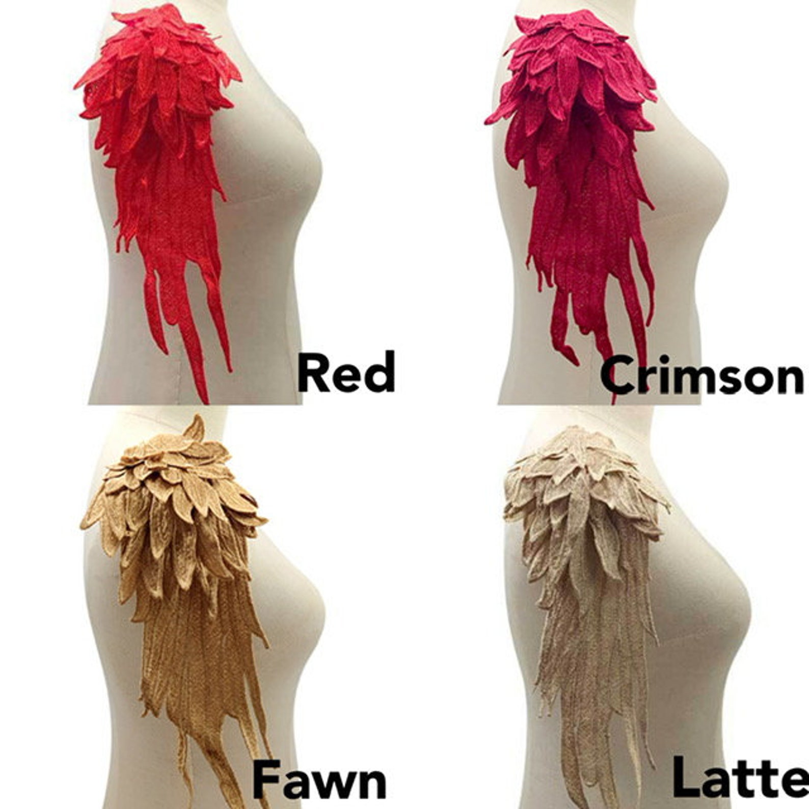 25 Colors of A Pair of Large Wing Applique Made of Polyester Cotton in ...