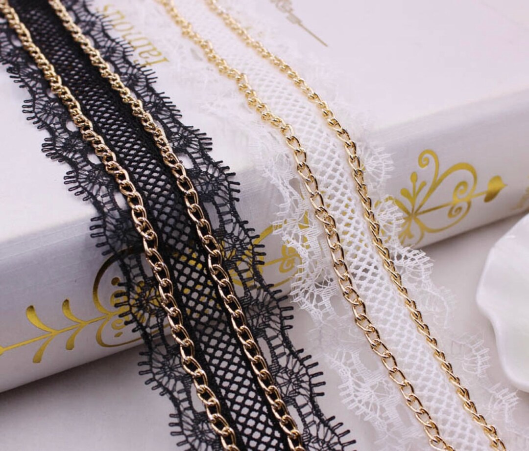 Fishnet Lace Trim With Chain by Yards, Immediate Shipping From USA ...